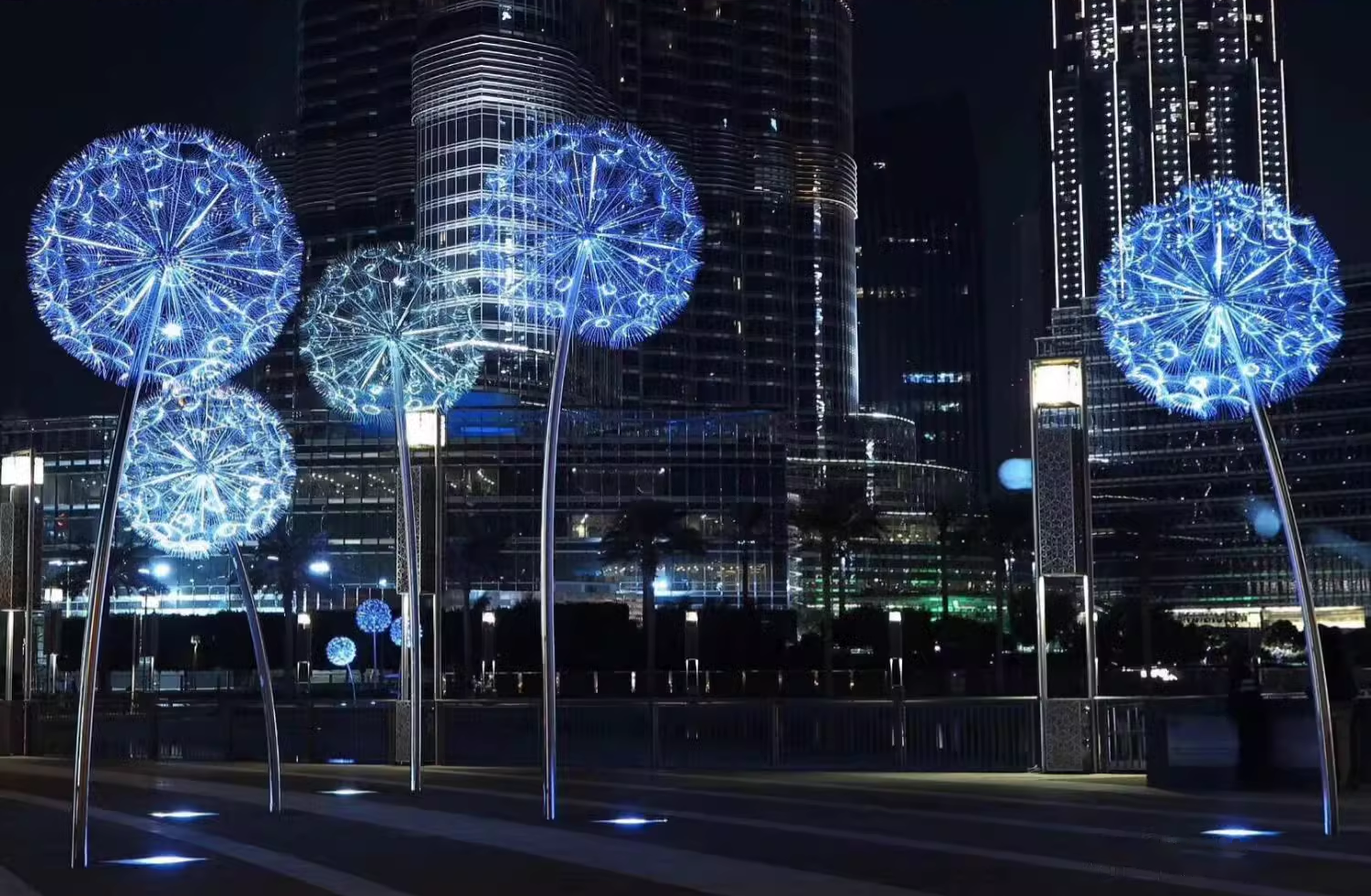 LED dandelion lights High:4m(13ft) – Green tree lights