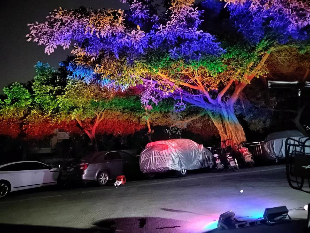 Outdoor Rainbow Flood Light Tree Lamp Colorful LED Landscape Lighting ...