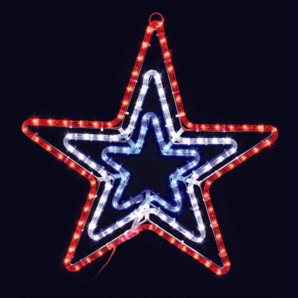 24" LED 5 pointed star motif light rope light – Green tree lights