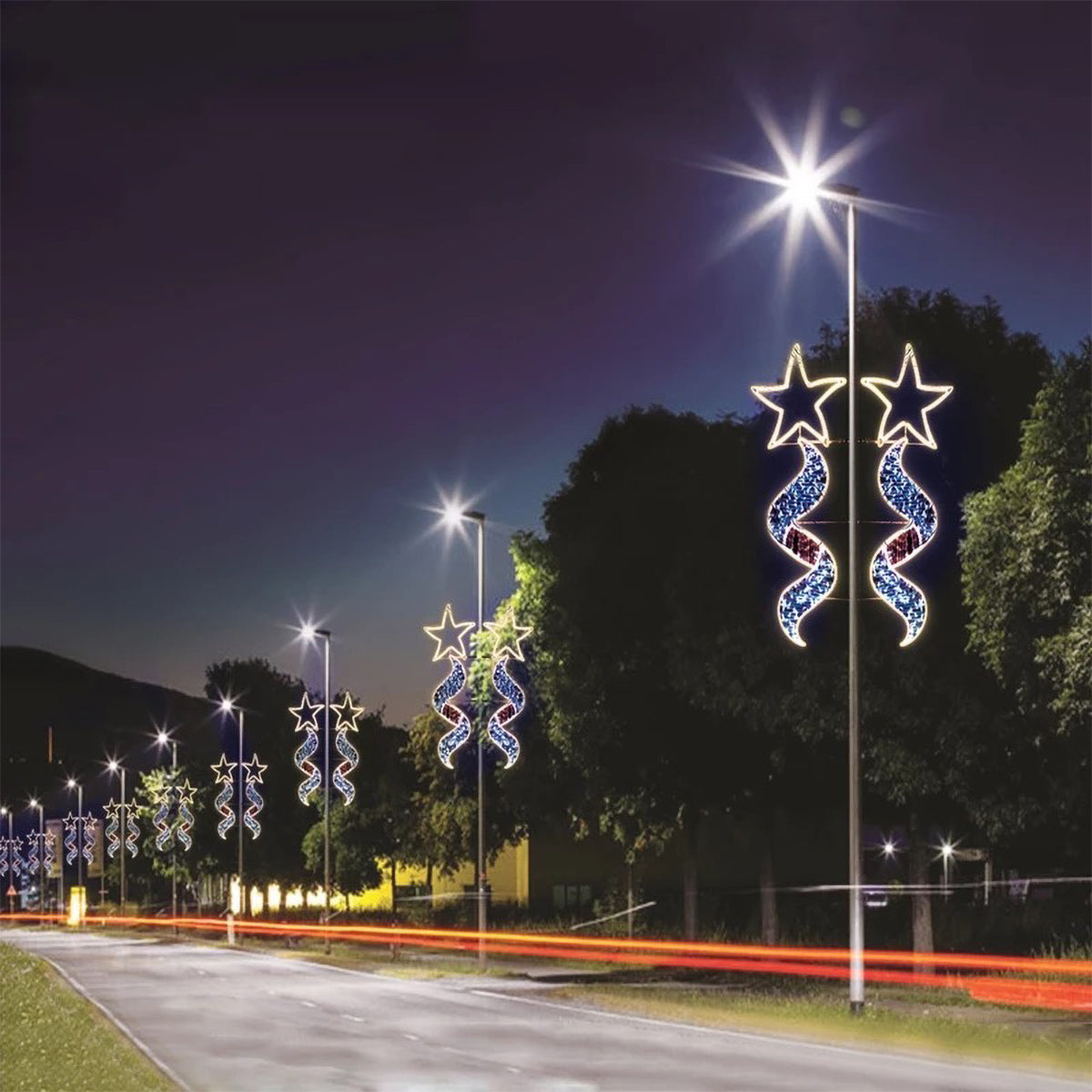 LED street pole decoration lamp LED motif light – Green tree lights