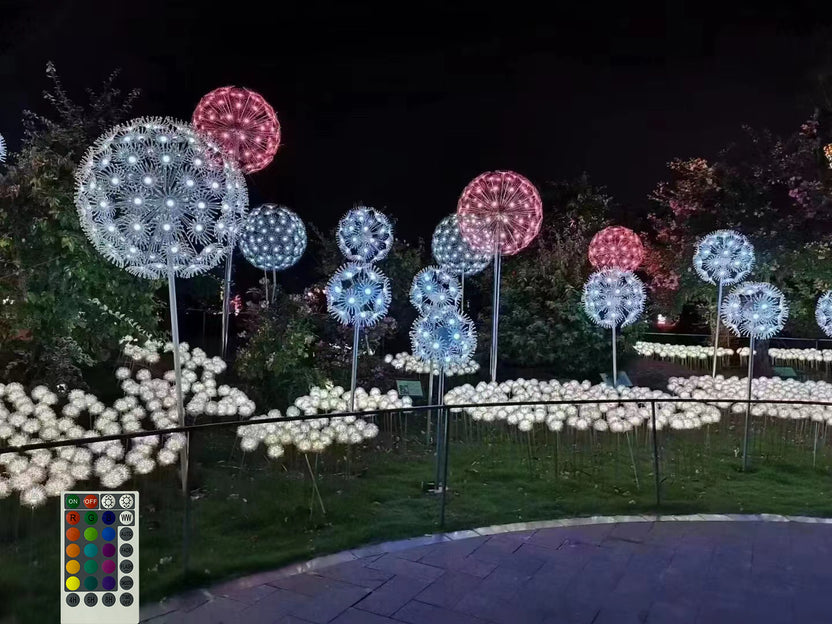 LED dandelion lamp outdoor waterproof IP65 optical fiber lamp garden d ...